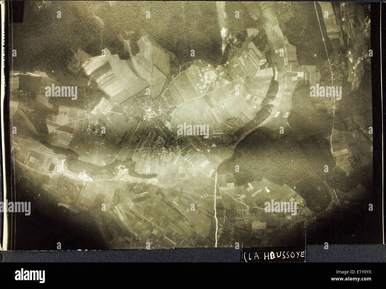 This aerial reconnaissance photo from World War II, taken between 1941 ...