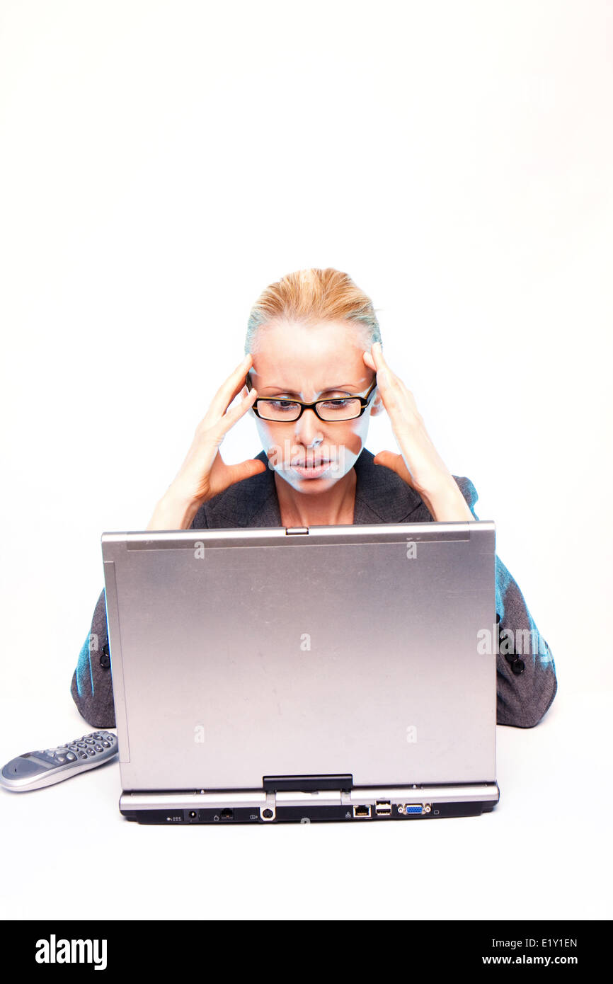Computer stress Cut Out Stock Images & Pictures - Alamy