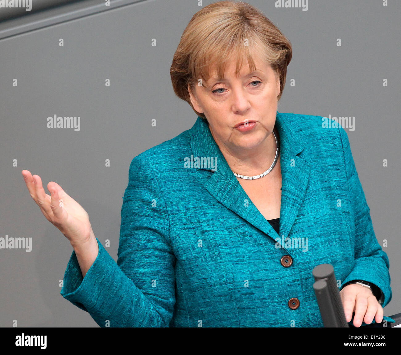 German chancellor Angela Merkel gives a government declaration on the ...