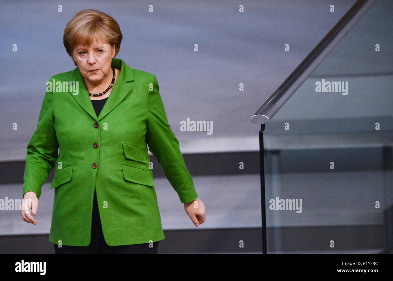 German chancellor Angela Merkel arrives at the German Bundestag on the ...