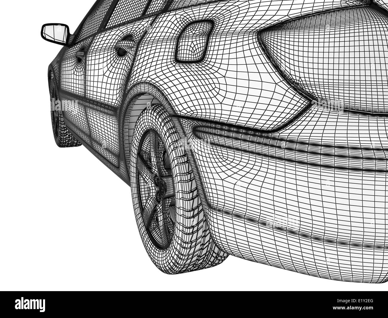 Skeleton car on white Black and White Stock Photos & Images - Alamy