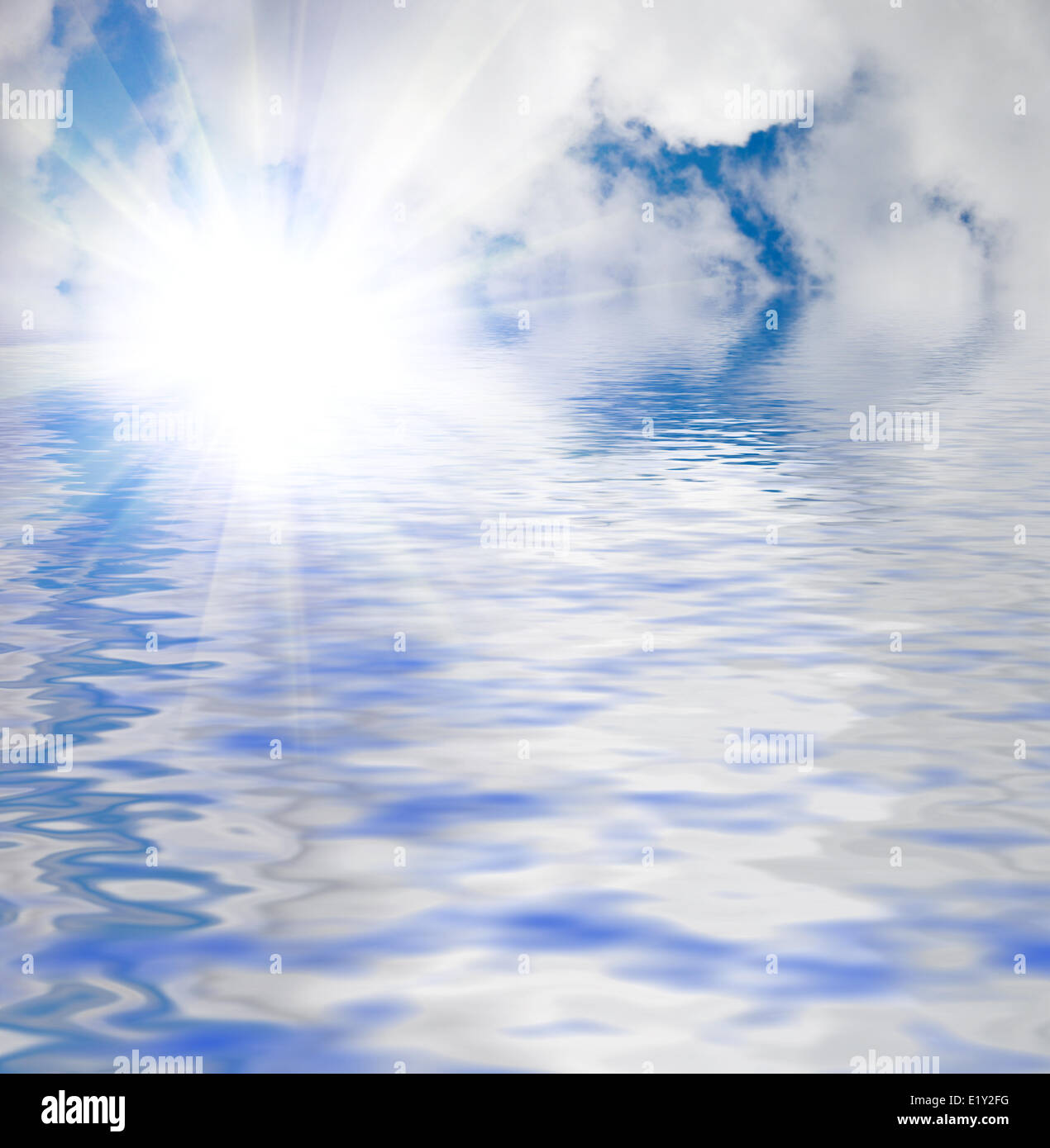 Blue sky and water background Stock Photo - Alamy