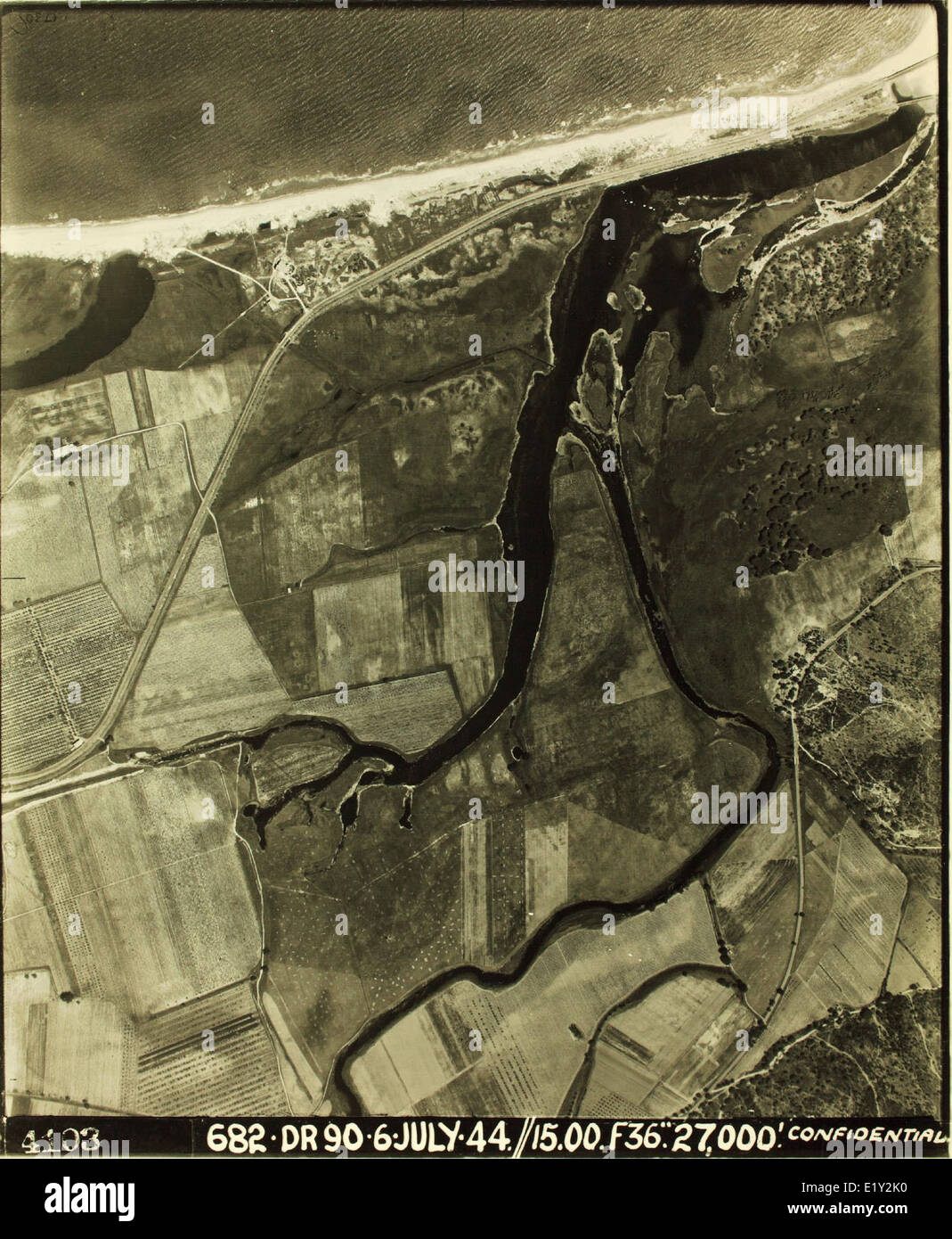 This aerial reconnaissance photograph from 1941-1945 shows Cannes ...