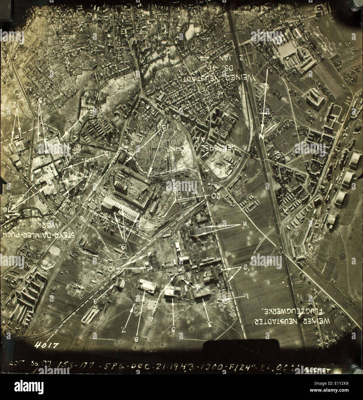 This reconnaissance aerial view shows Wiener Neustadt, Germany, during ...
