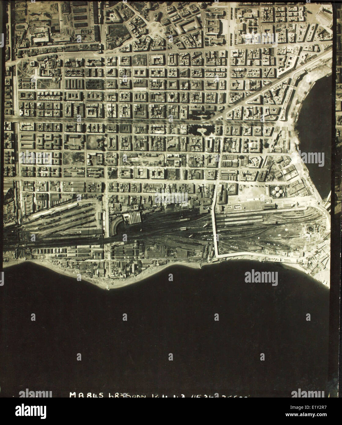 This aerial reconnaissance photo taken over Messina, Italy, during ...