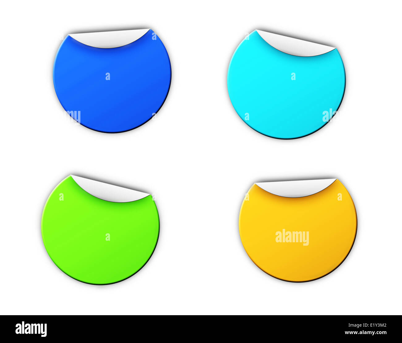 four stickers on white Stock Photo - Alamy
