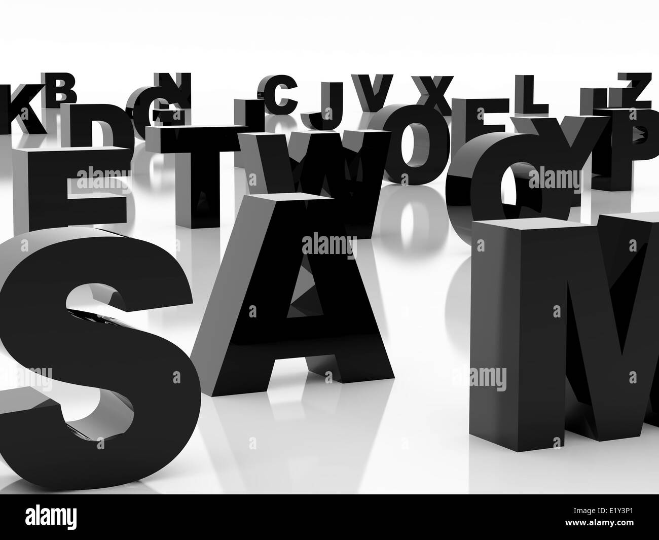 Plastic letters white background Black and White Stock Photos & Images ...
