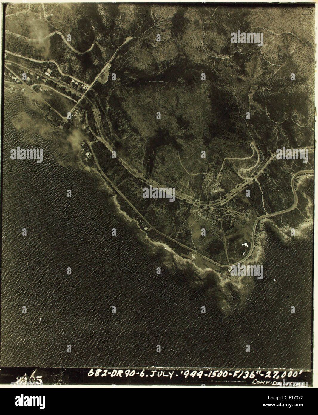 This aerial reconnaissance photo taken during World War II shows the ...