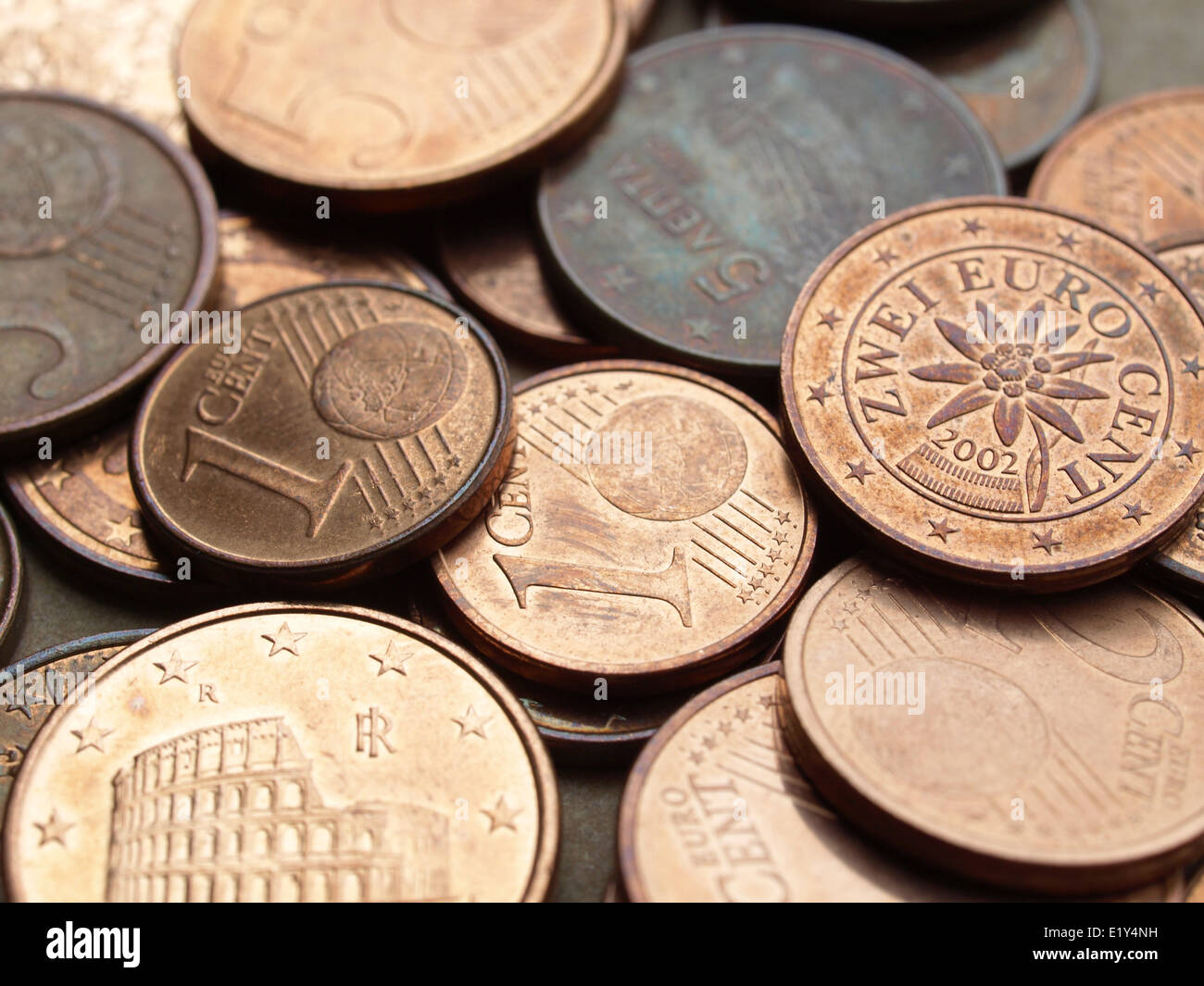 Euro coins background Stock Photo - Alamy