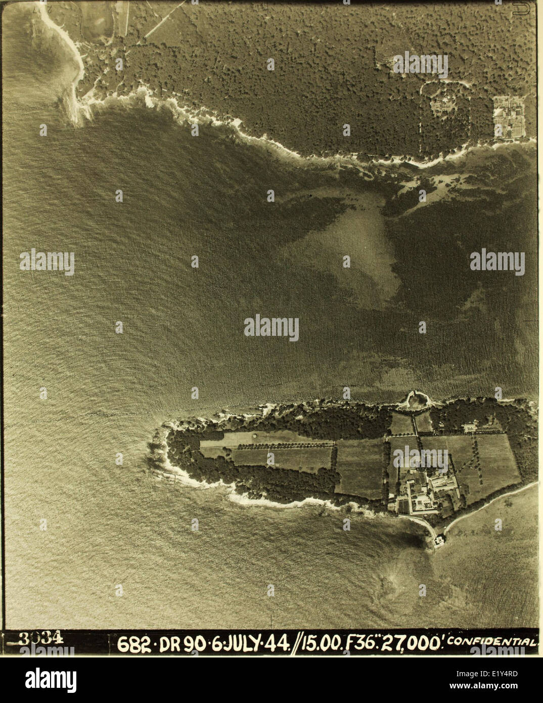 This aerial reconnaissance photo taken between 1941 and 1945 shows ...