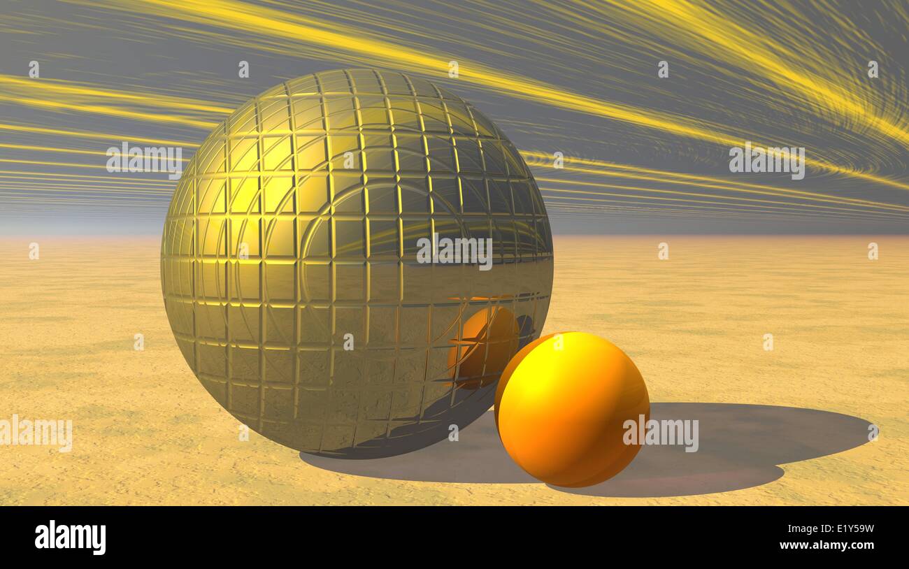 Petanque ball and jack Stock Photo - Alamy