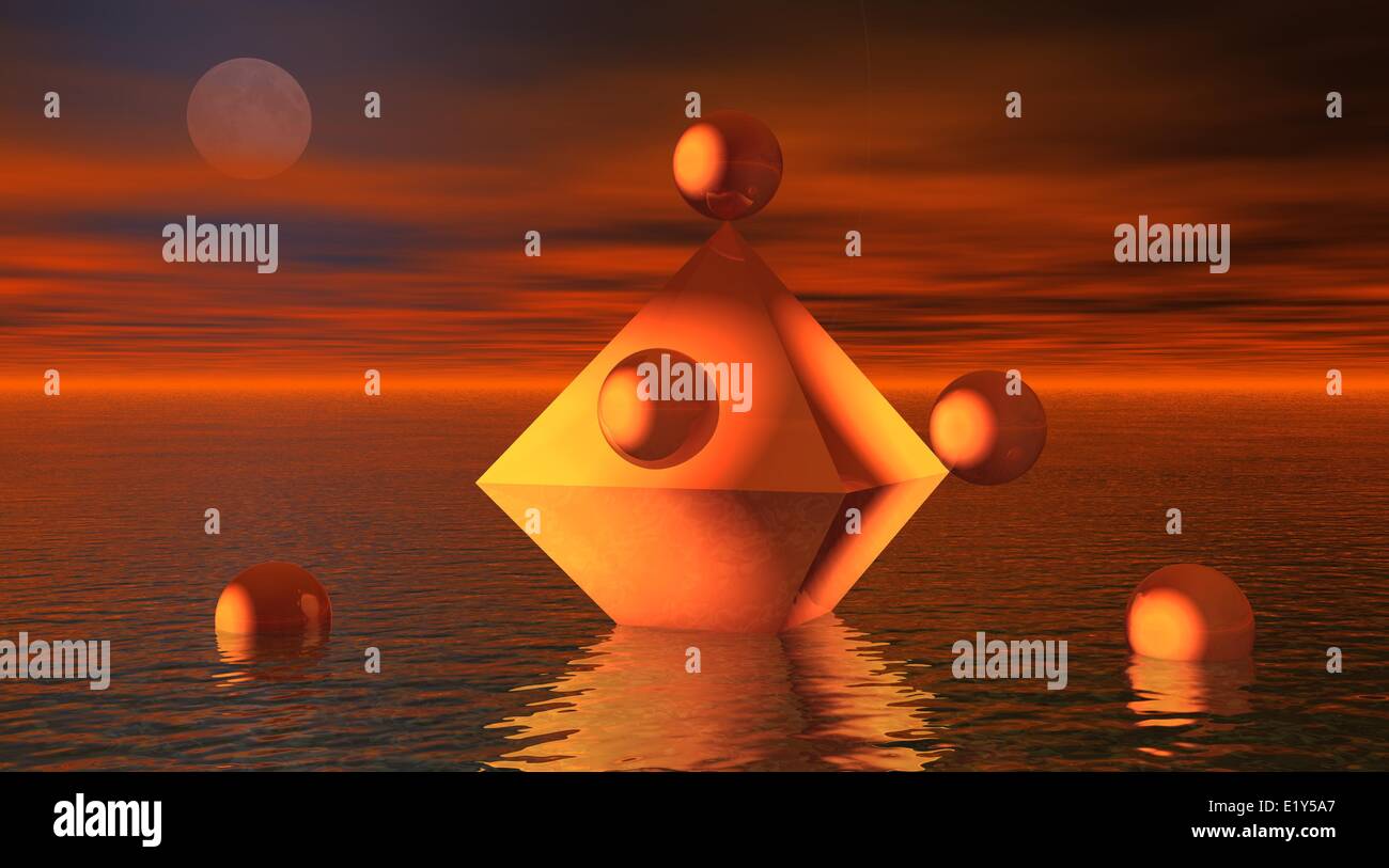 Yellow octahedron balls Stock Photo - Alamy
