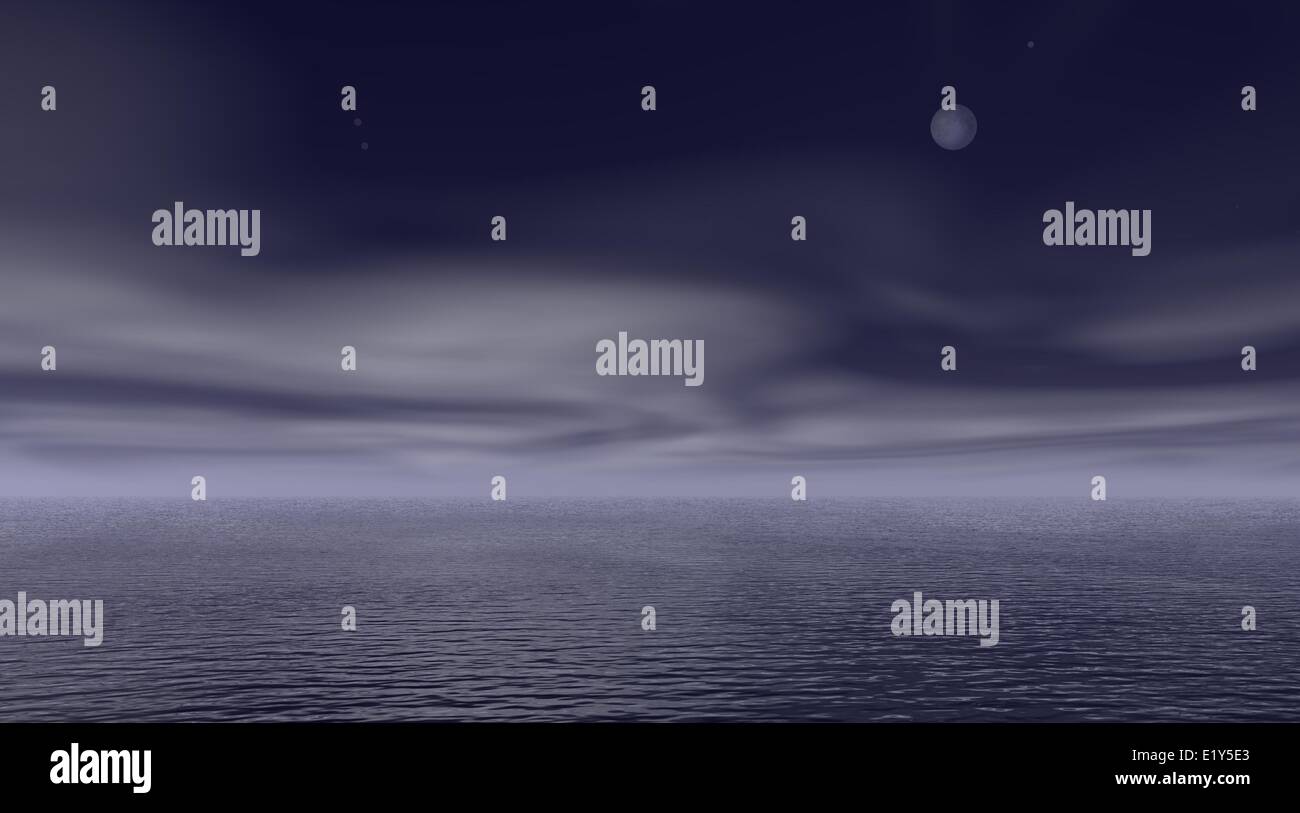 Moon and cloud over ocean hi-res stock photography and images - Alamy