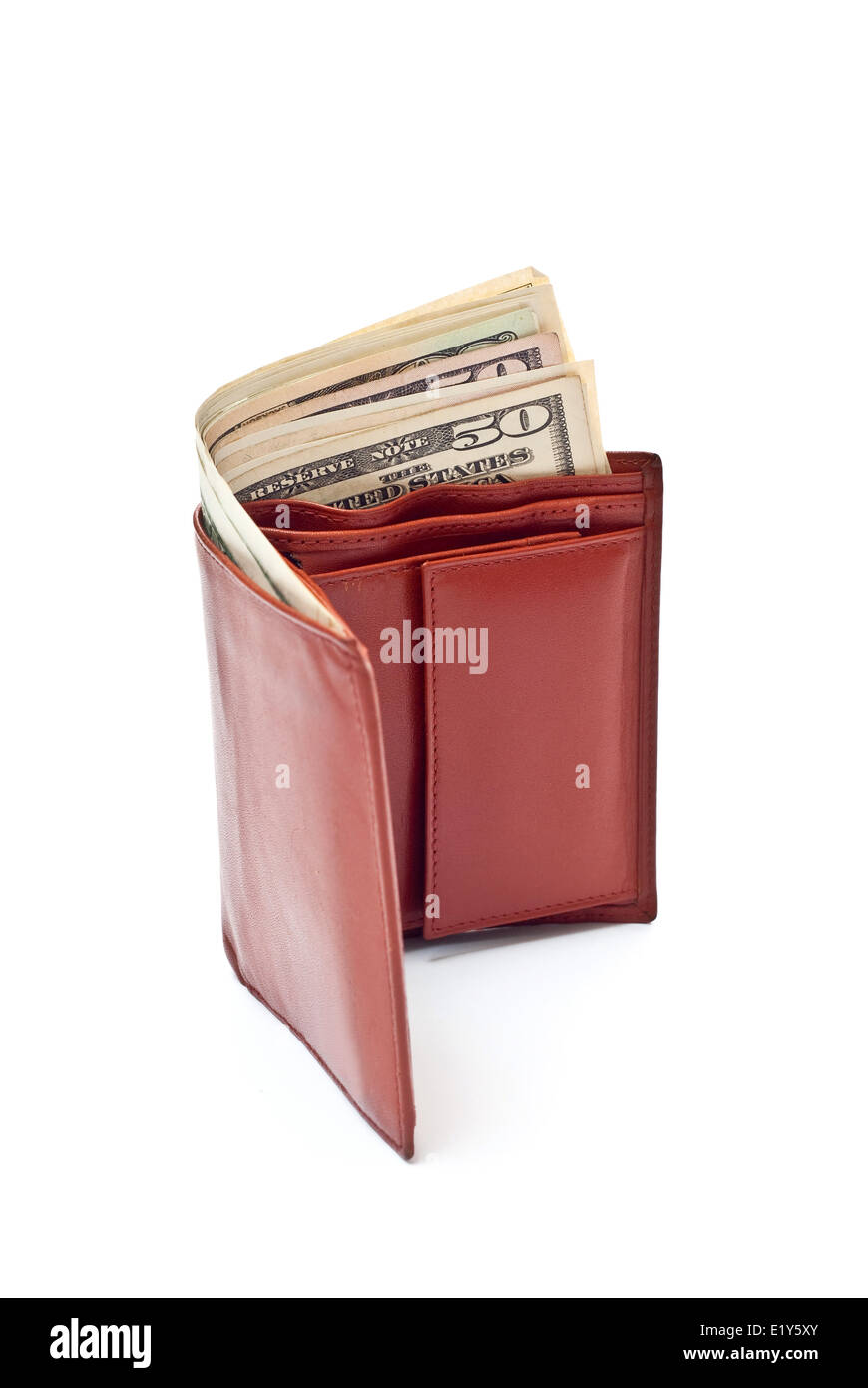 Wallet and dollars Stock Photo - Alamy