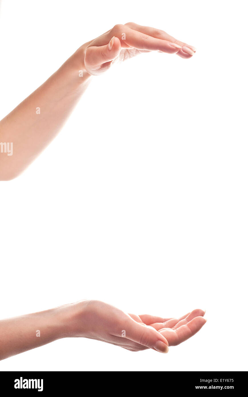 Open cupped hands Cut Out Stock Images & Pictures - Alamy