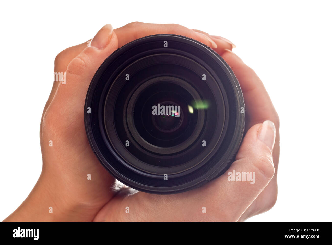 Lens in hands Stock Photo - Alamy
