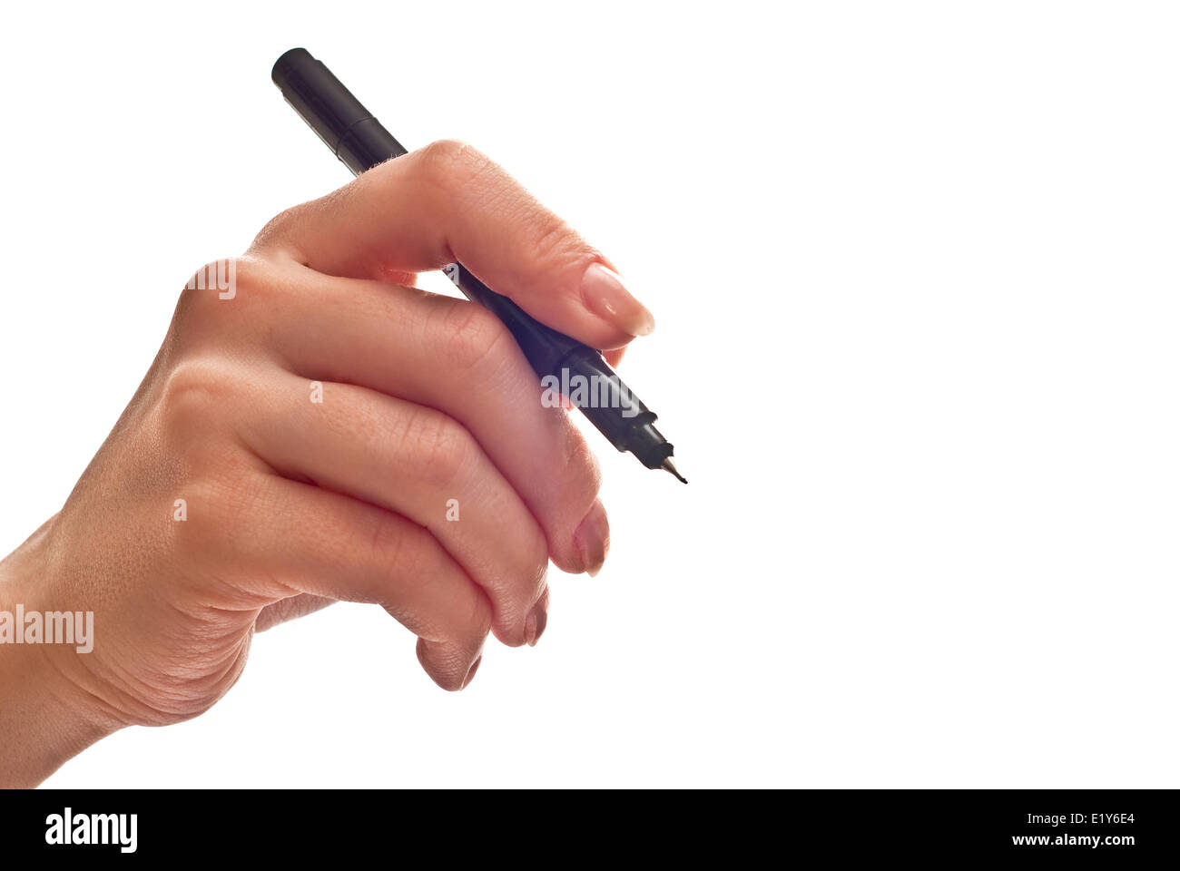 Hand with pen Stock Photo - Alamy