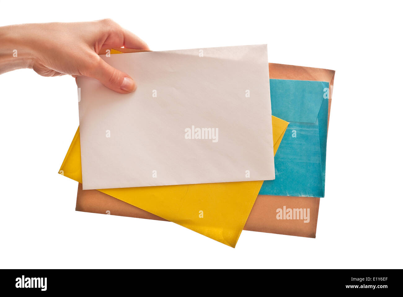 Letters in hand Stock Photo - Alamy