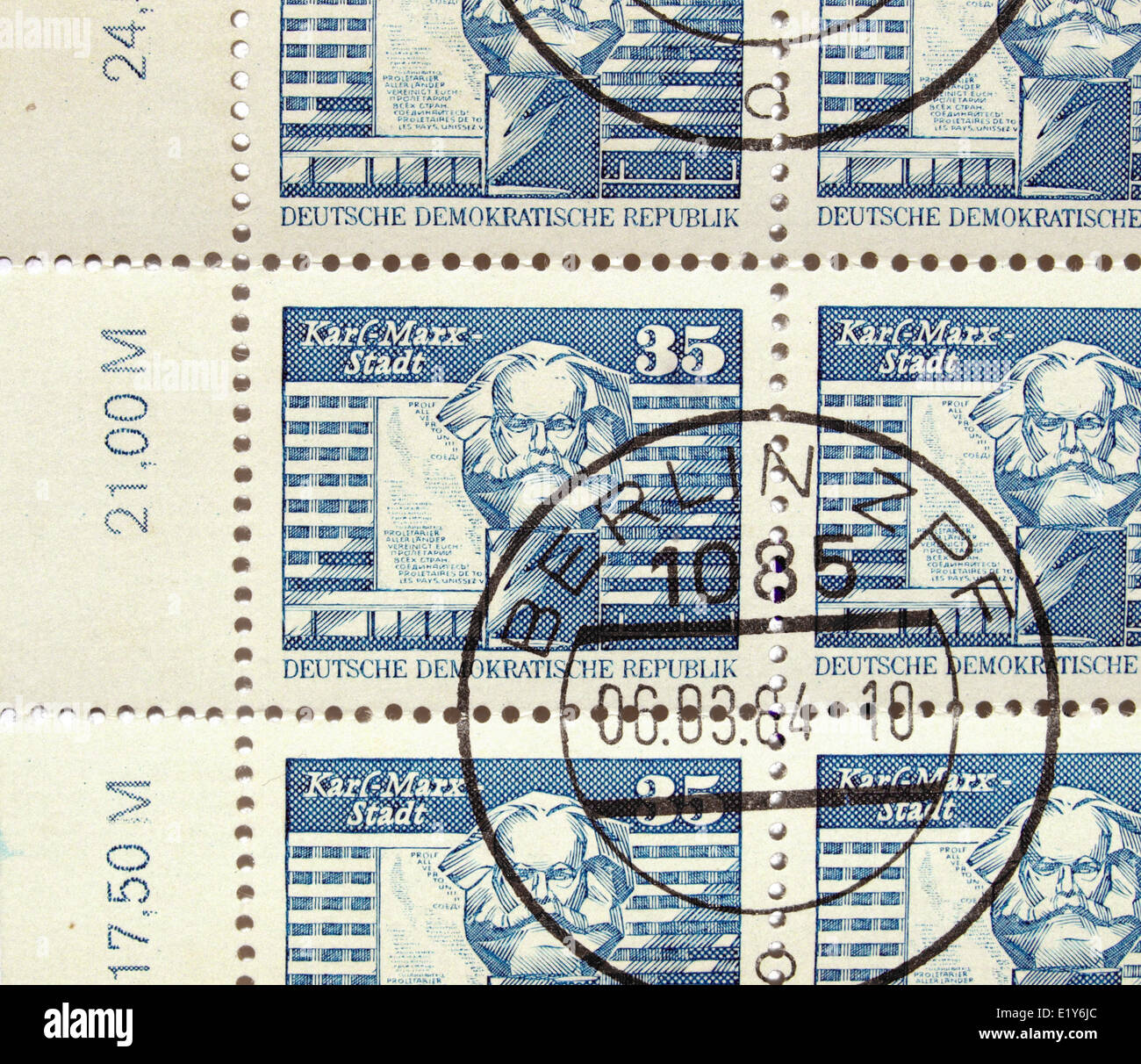 German DDR stamps Stock Photo - Alamy