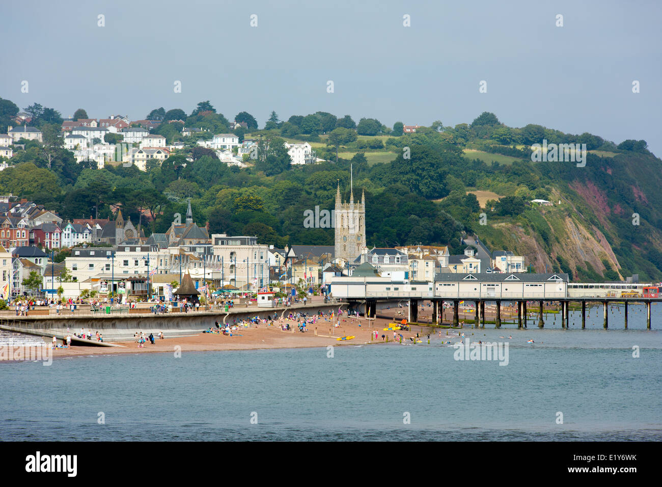 Teignmouth Devon UK seafront and pier in popular tourist town Stock ...