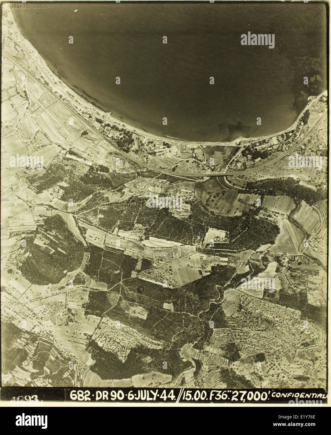 This World War II-era reconnaissance photo captures a strategic view of ...