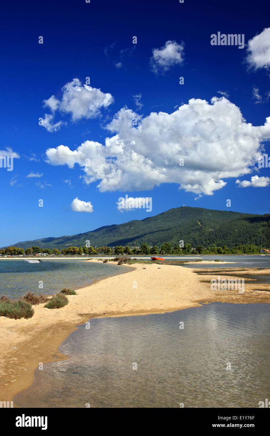 Livari lagoon - beach, at Vourvourou, Sithonia peninsula, Halkidiki ...