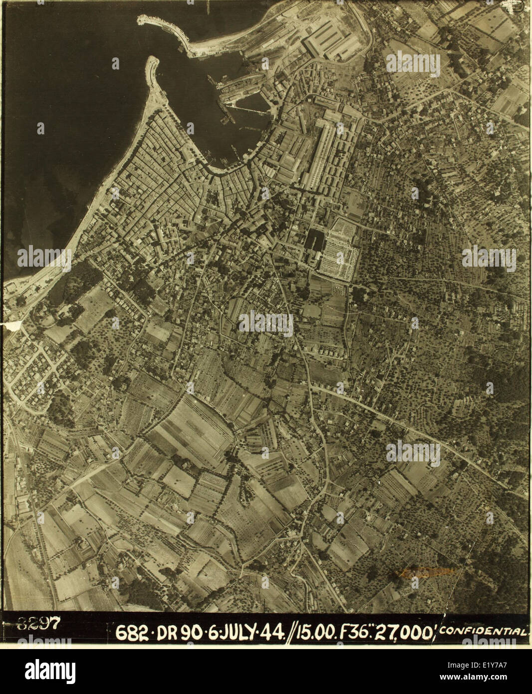 A second aerial reconnaissance photo of Cannes, France, taken during ...