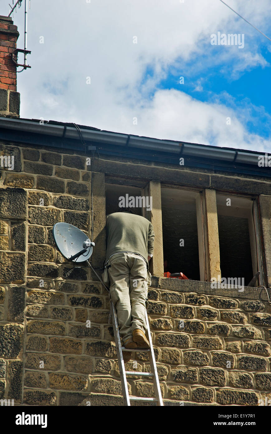 Working up a ladder hi-res stock photography and images - Alamy