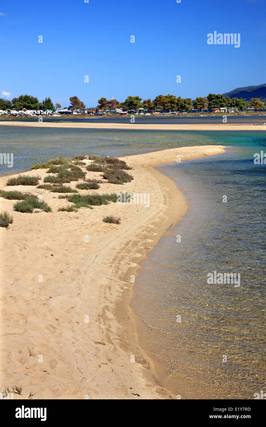 Livari lagoon - beach, at Vourvourou, Sithonia peninsula, Halkidiki ...