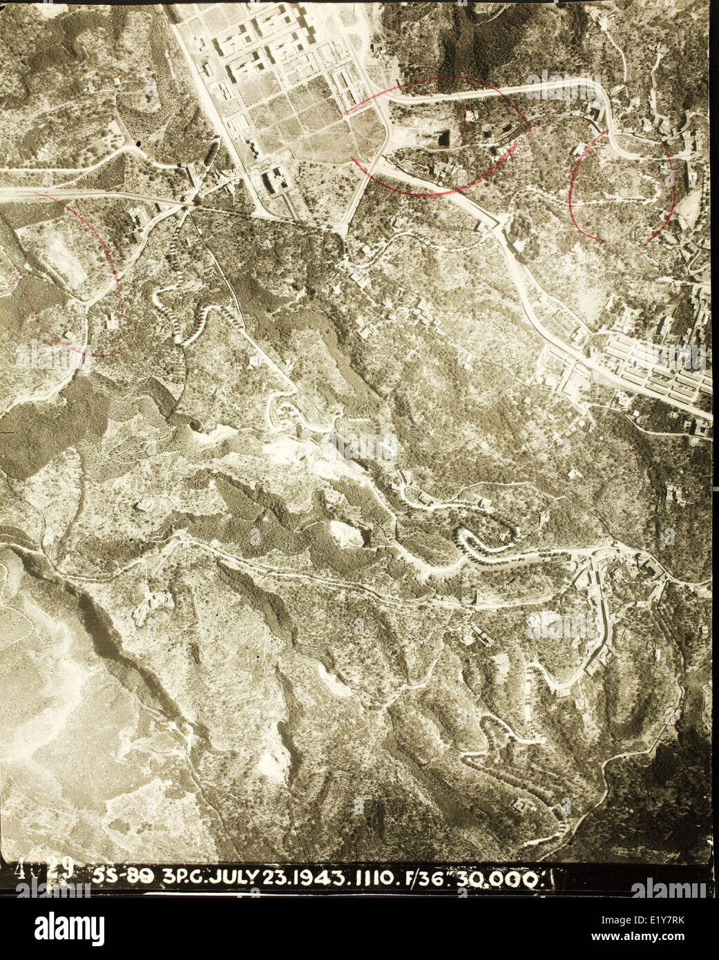 This aerial reconnaissance photo shows the city of Naples, Italy ...