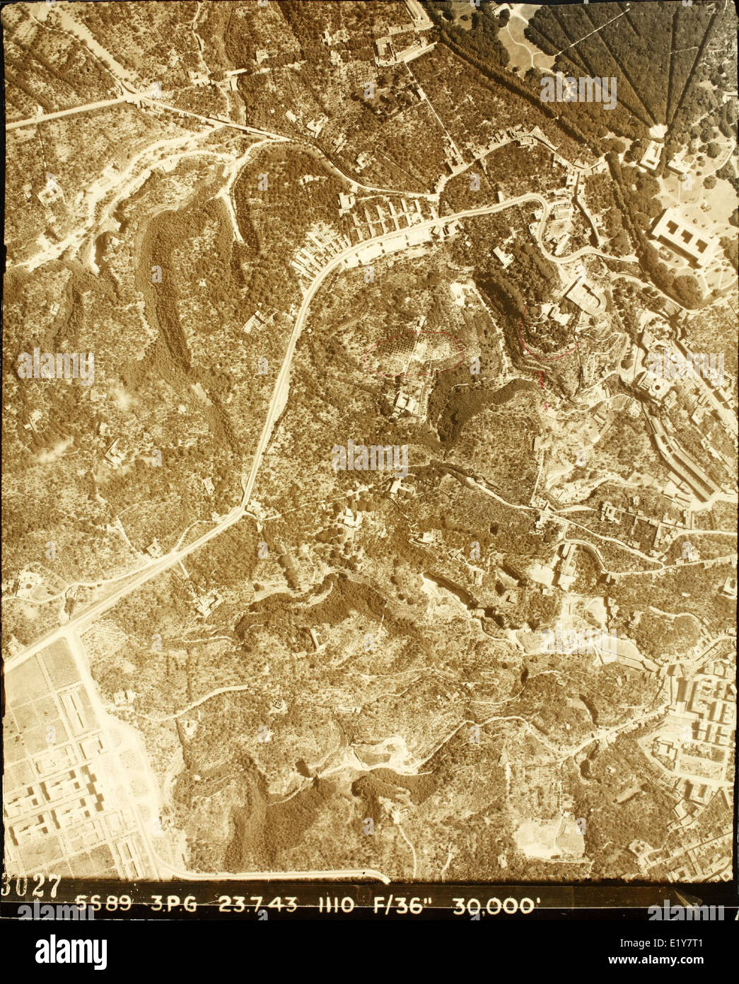This aerial reconnaissance photo of Naples, Italy, taken during World ...