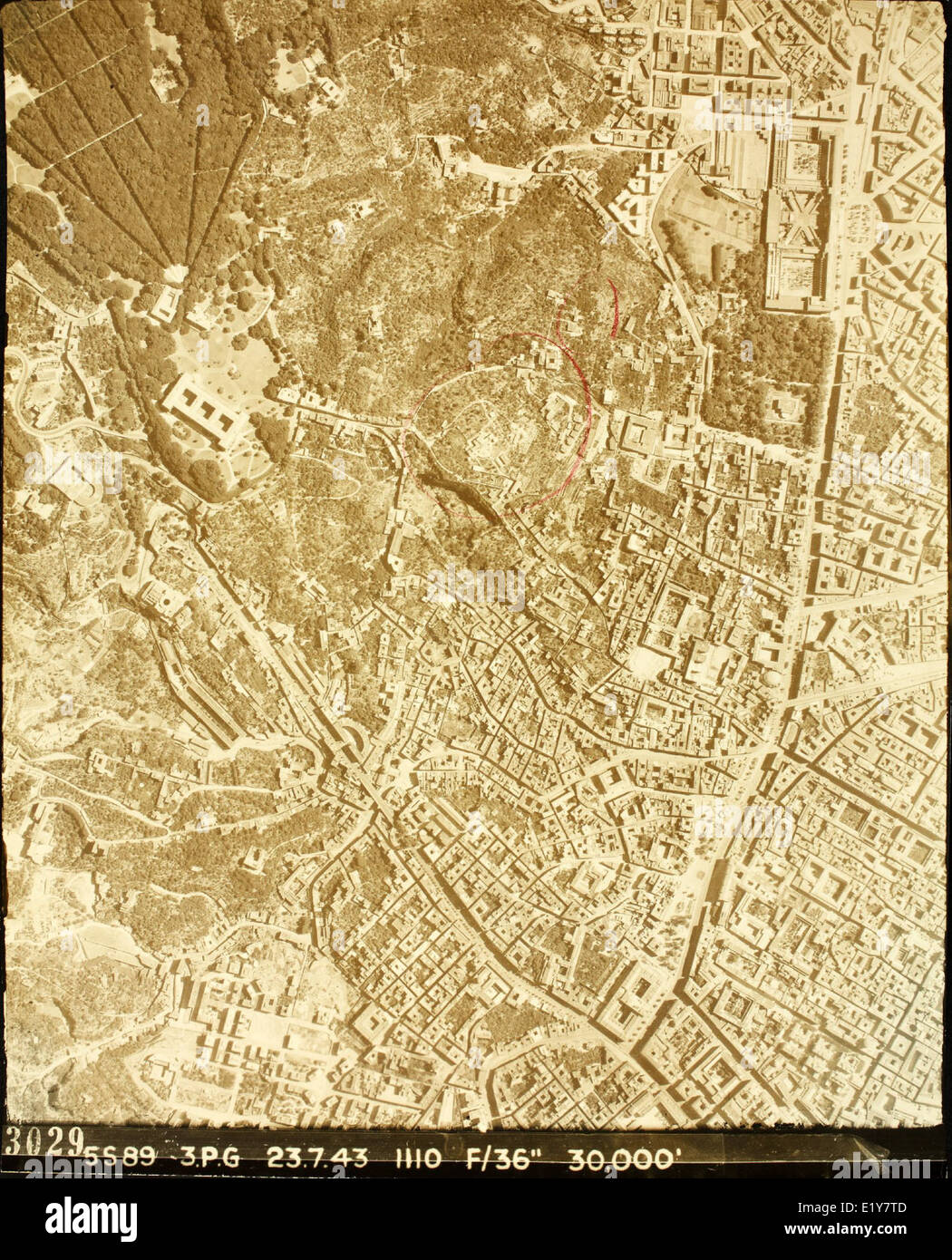 This aerial reconnaissance photo from 1941-1945 shows the Italian city ...