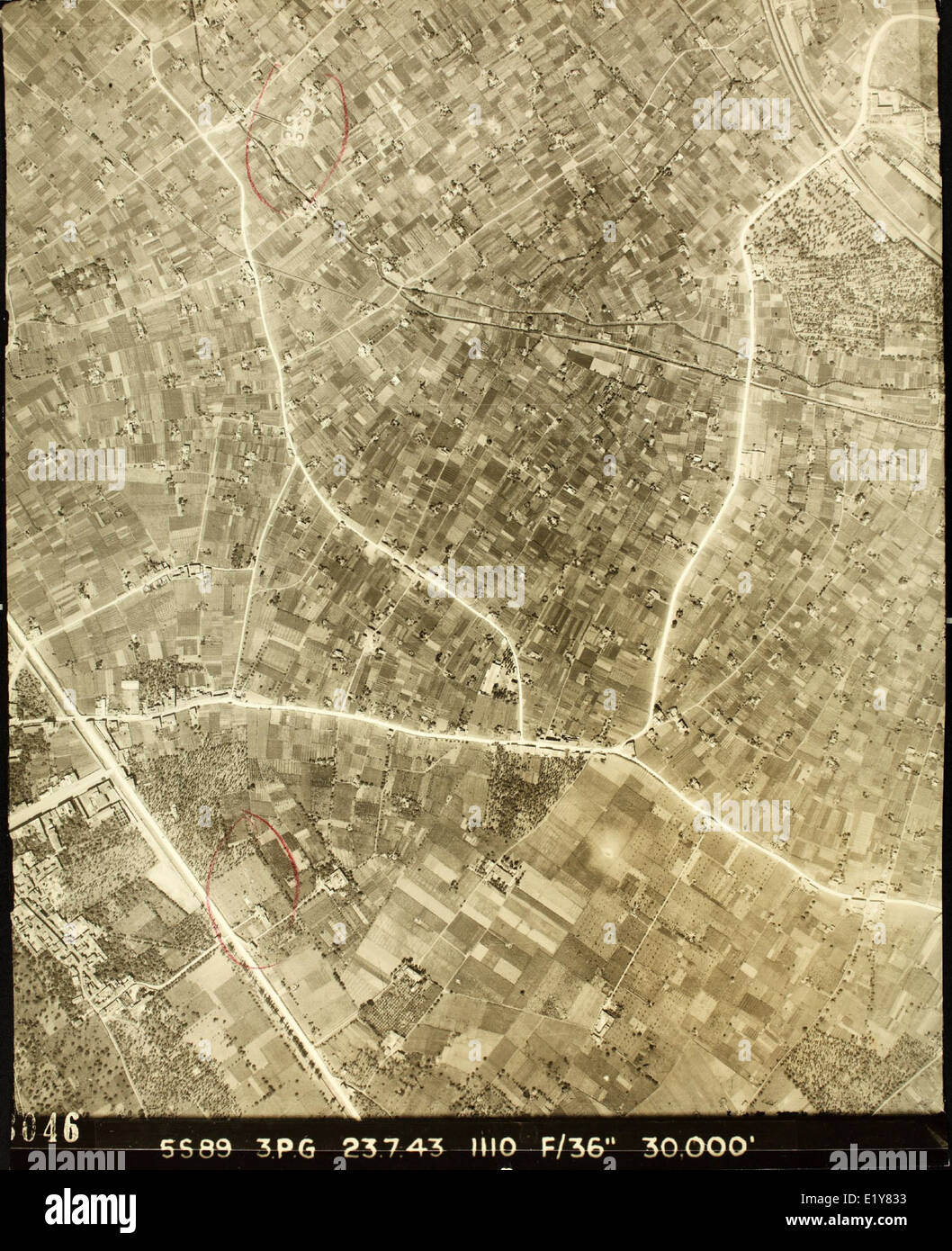 This aerial reconnaissance photo, taken during World War II, shows a ...