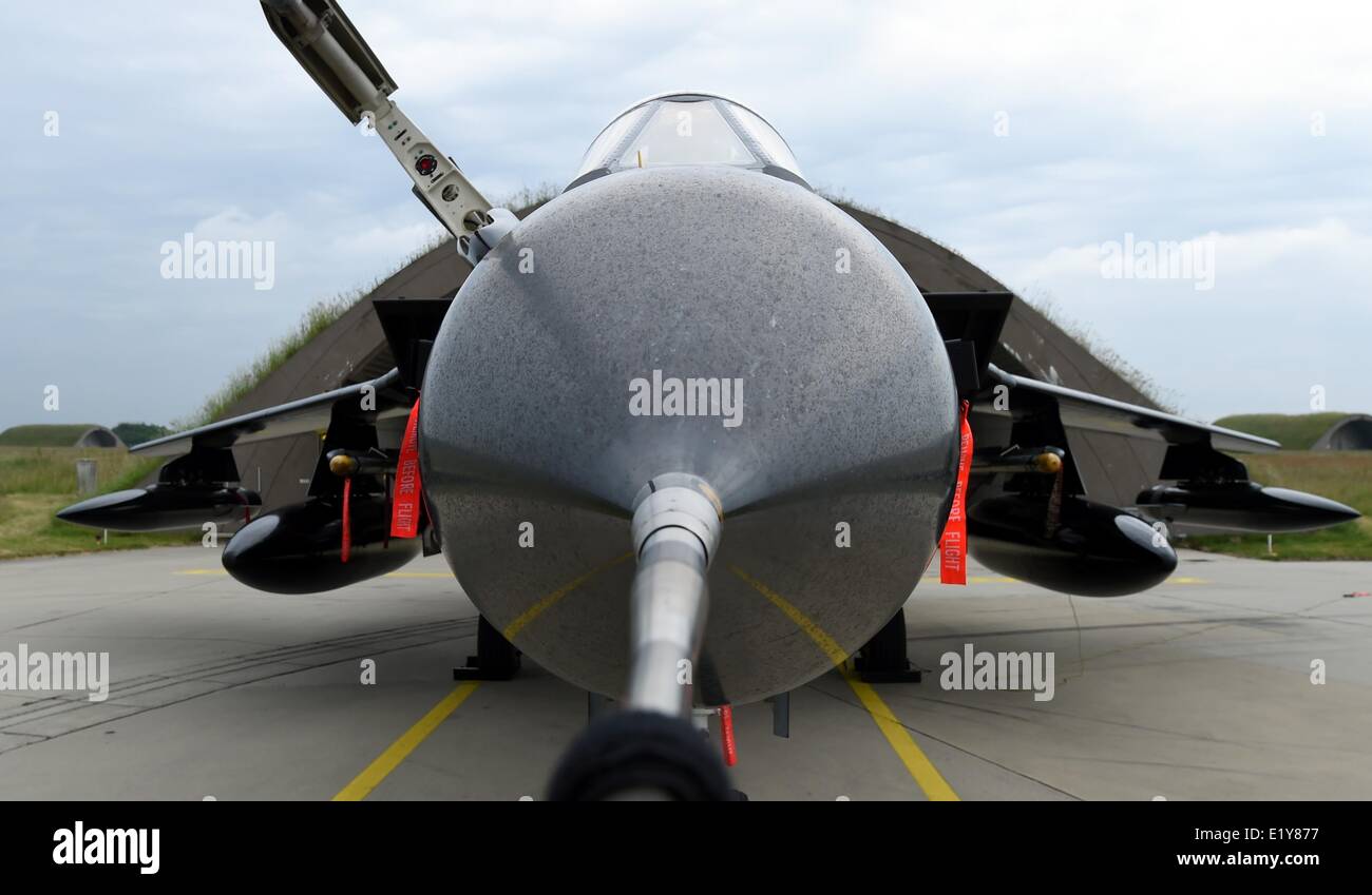 Jagel, Germany. 11th June, 2014. A tornado at the airbase in Jagel ...
