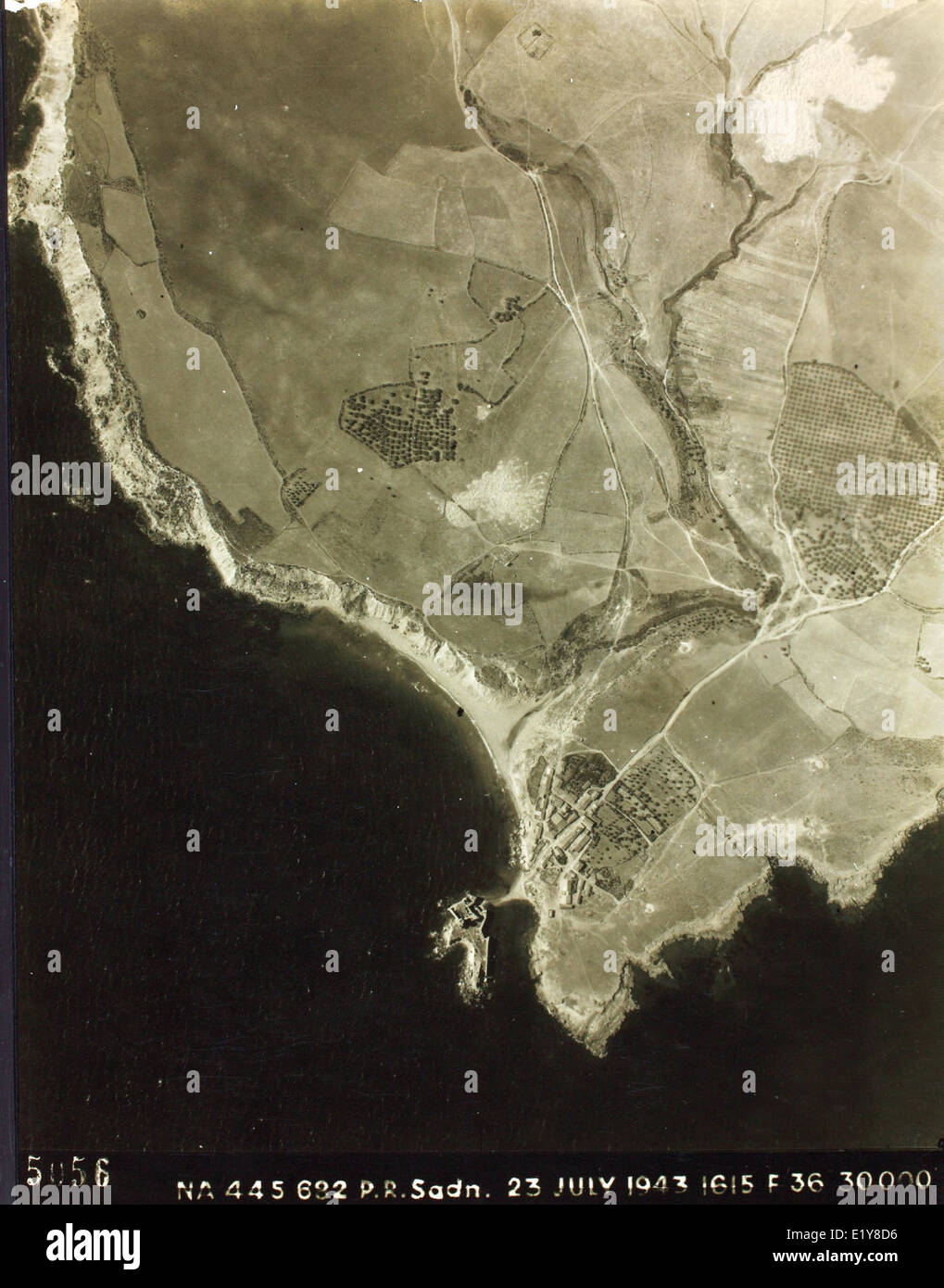 This reconnaissance aerial photo from the 1941-1945 period shows a view ...