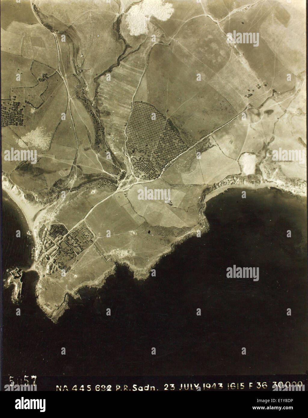 This reconnaissance aerial photograph, taken between 1941-1945, shows ...