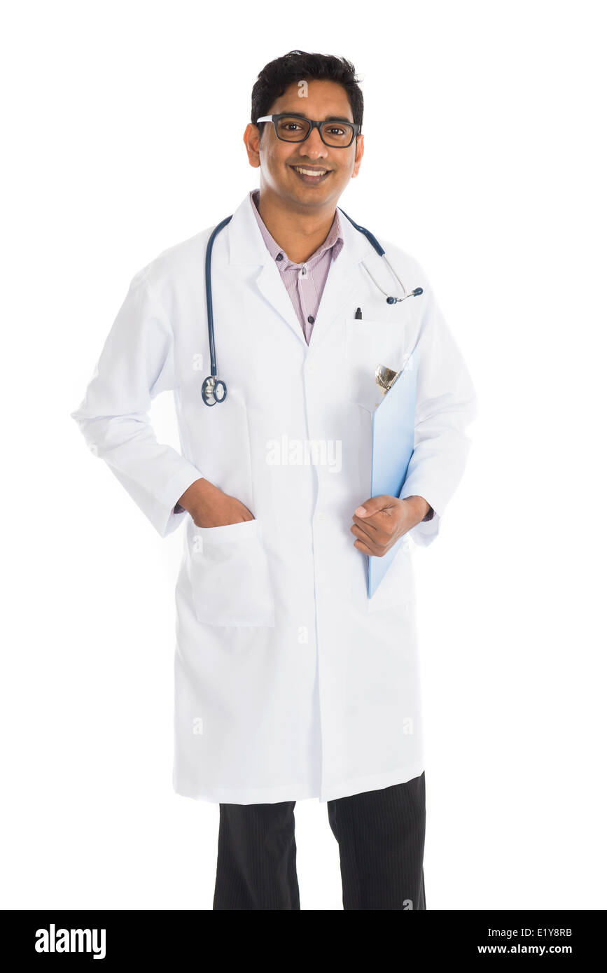 indian male doctor isolated on white background Stock Photo - Alamy