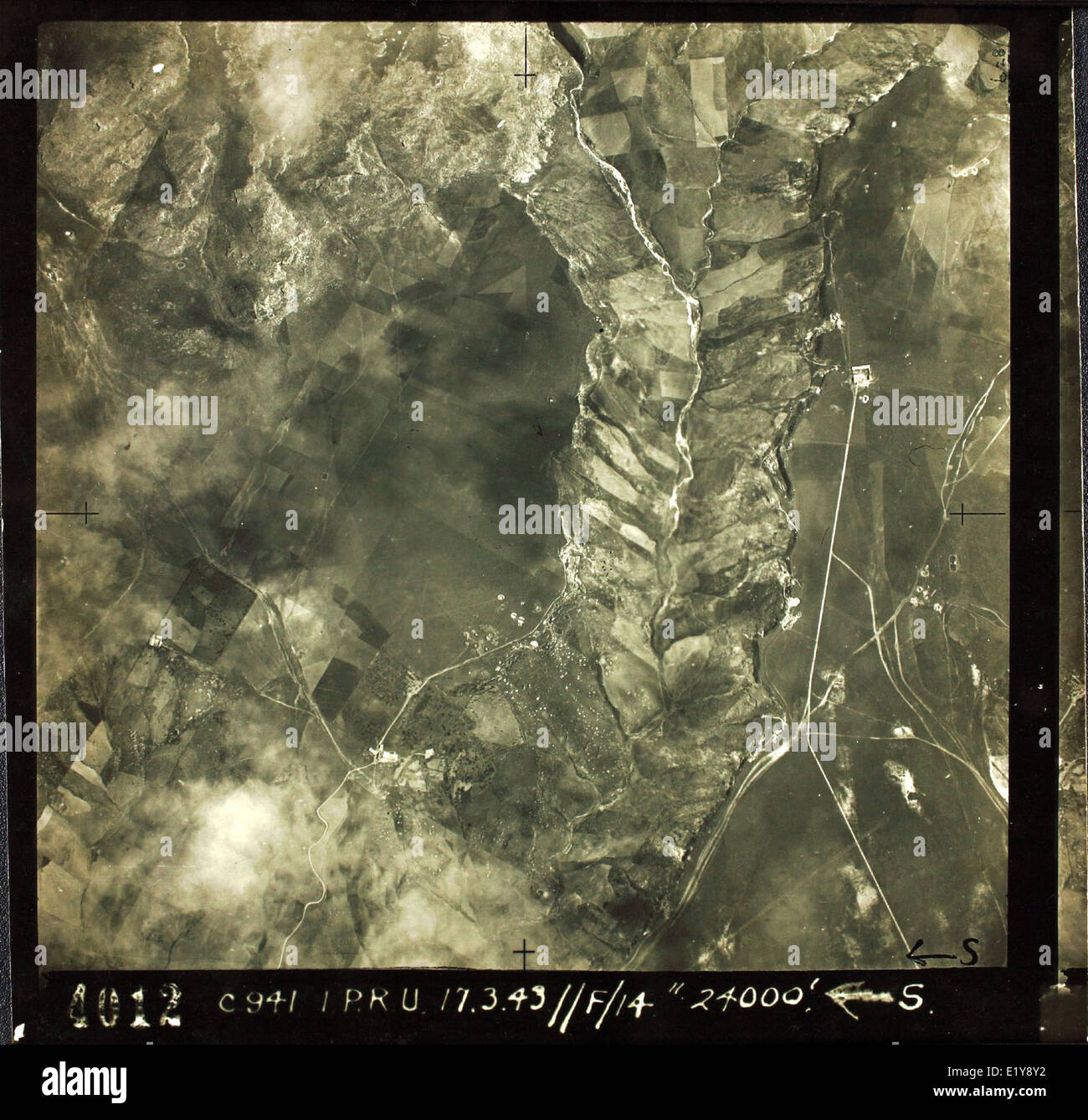 This aerial reconnaissance photograph taken over Marsala, Italy, during ...