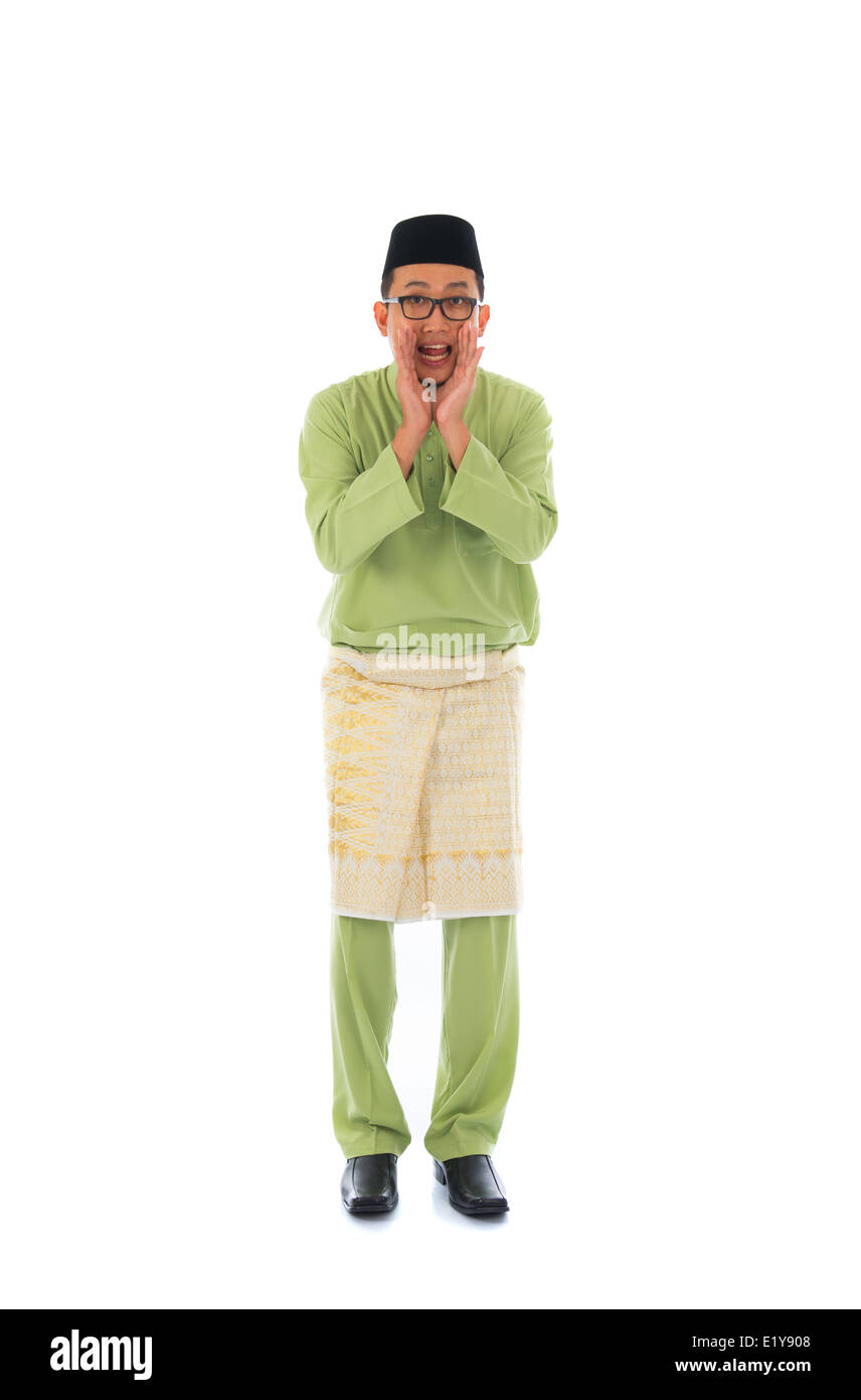 malay male shouting full body Stock Photo - Alamy