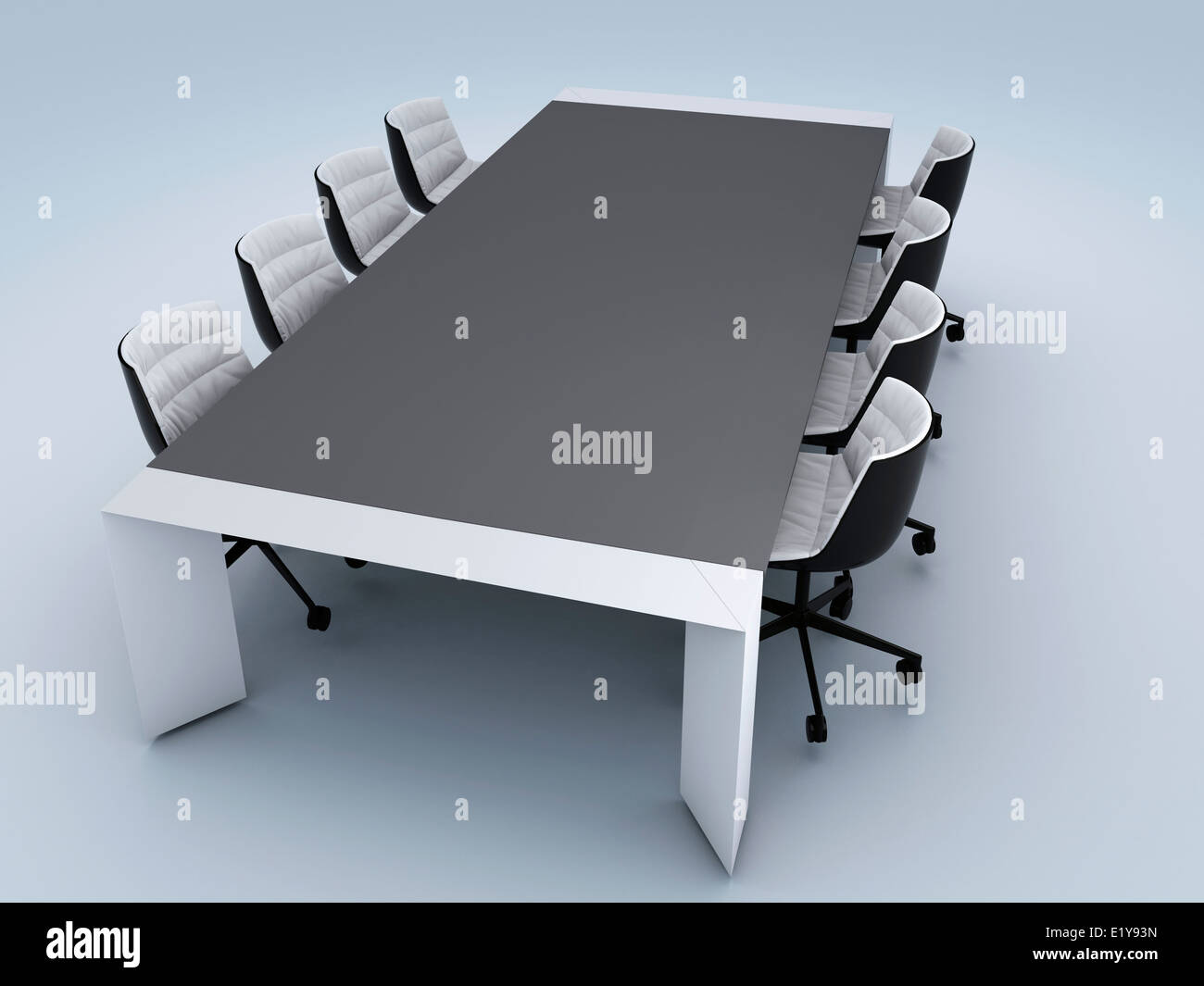 empty meeting room and conference table. 3d illustration Stock Photo ...
