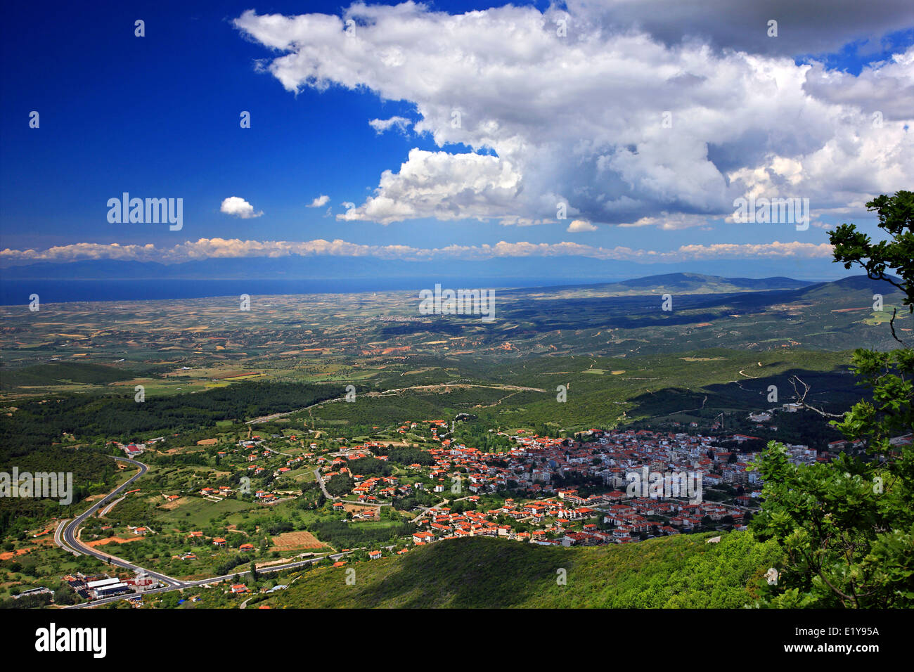 Panoramic view of Polygyros town, capital of Halkidiki ("Chalkidiki ...
