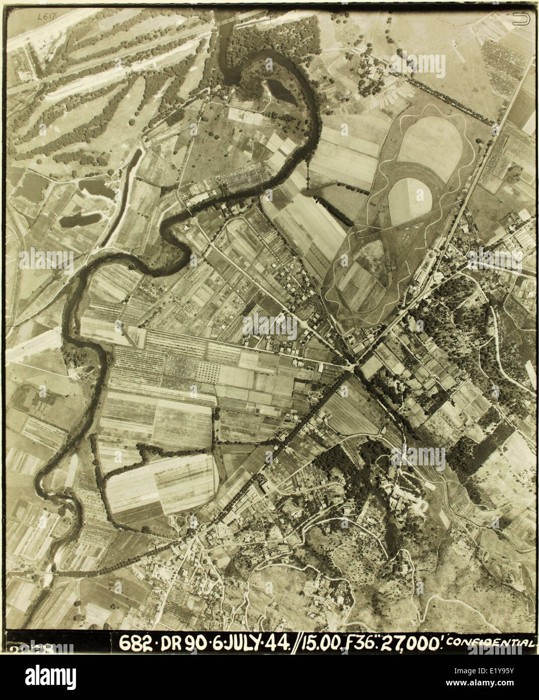 This reconnaissance photograph, taken during World War II, shows an ...