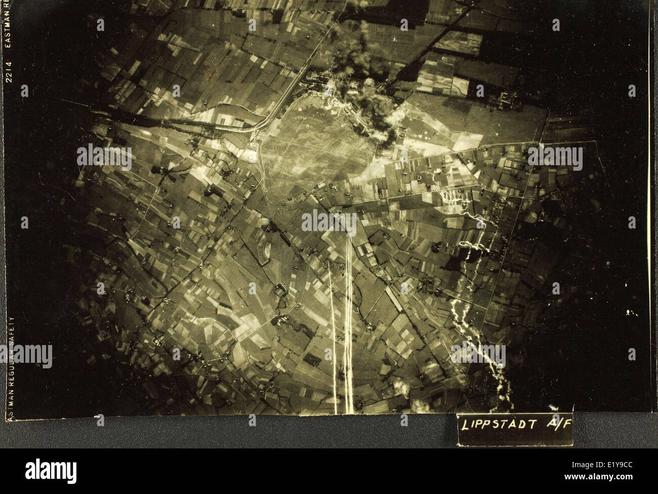 This aerial reconnaissance photo from 1941-1945 shows the damage to ...