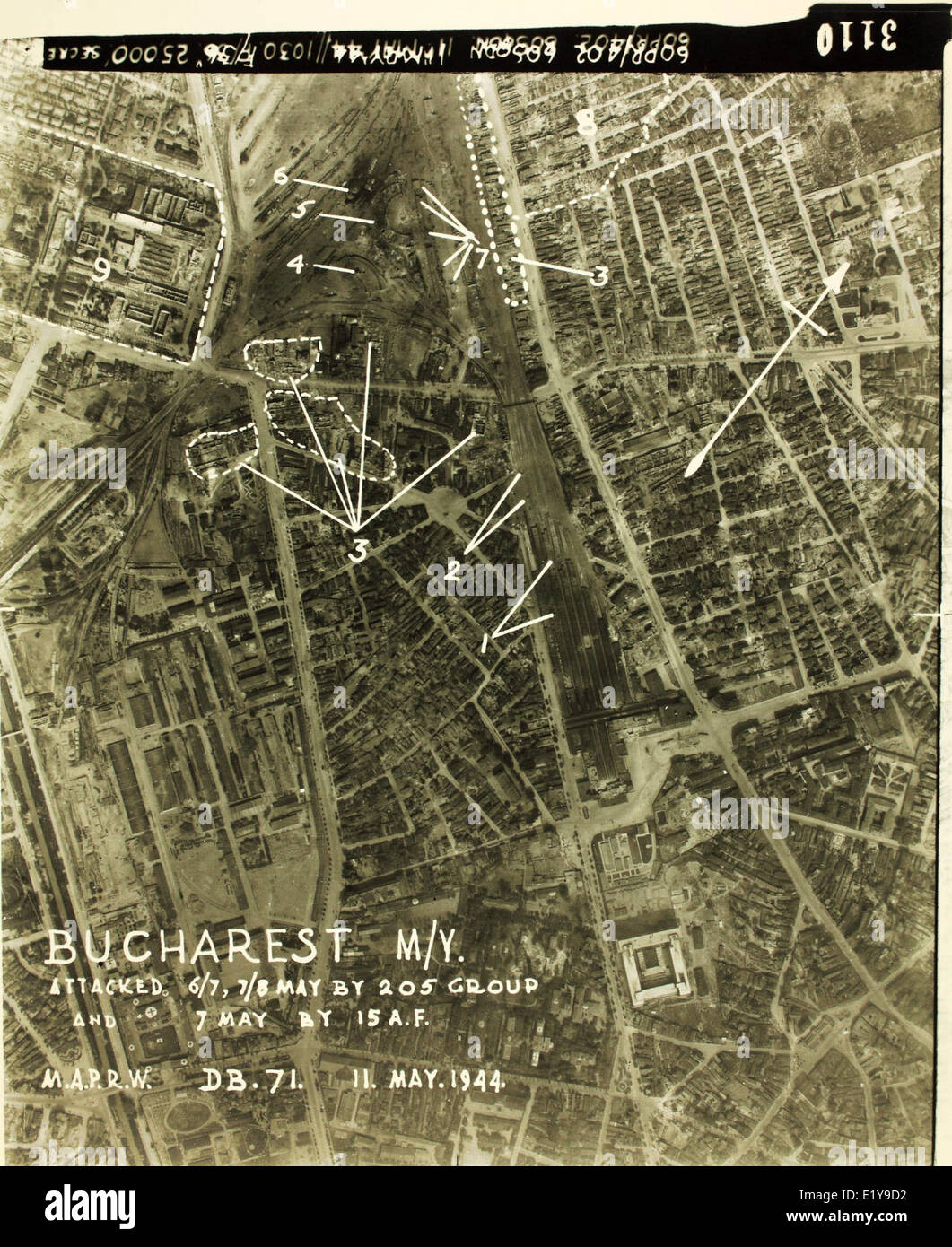 This reconnaissance aerial photograph shows Bucharest, Romania, during ...