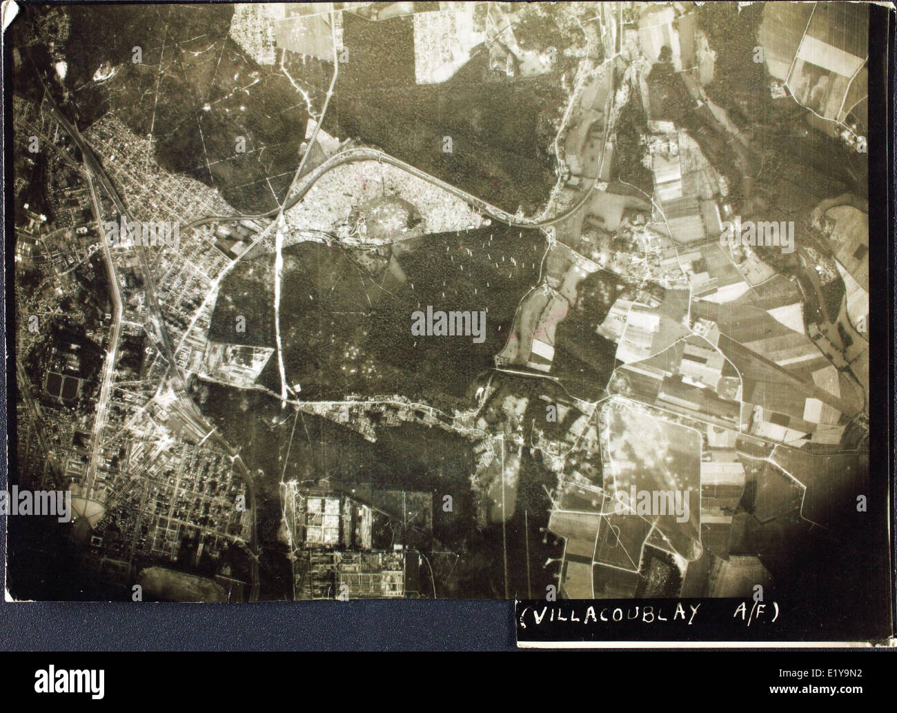 This aerial reconnaissance photo from World War II provides a bird's ...
