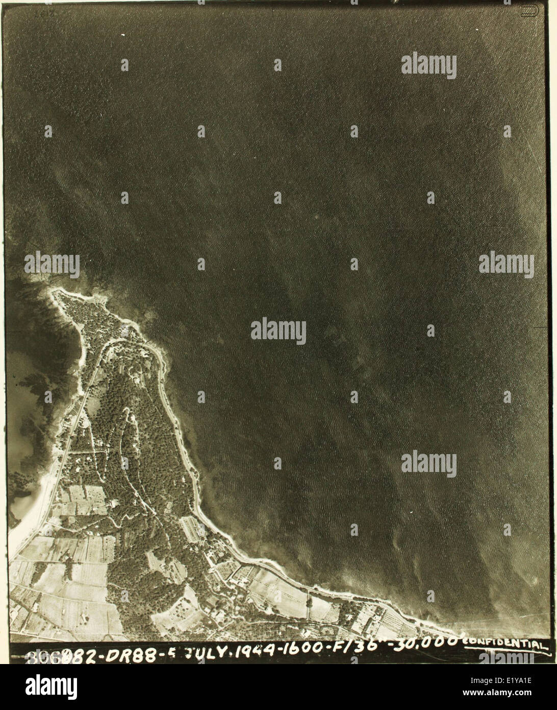 This aerial reconnaissance photo, taken during World War II, shows the ...