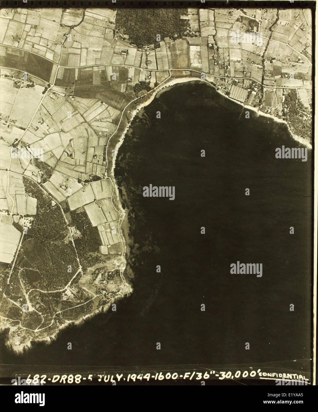 This aerial reconnaissance photo taken during World War II shows the ...