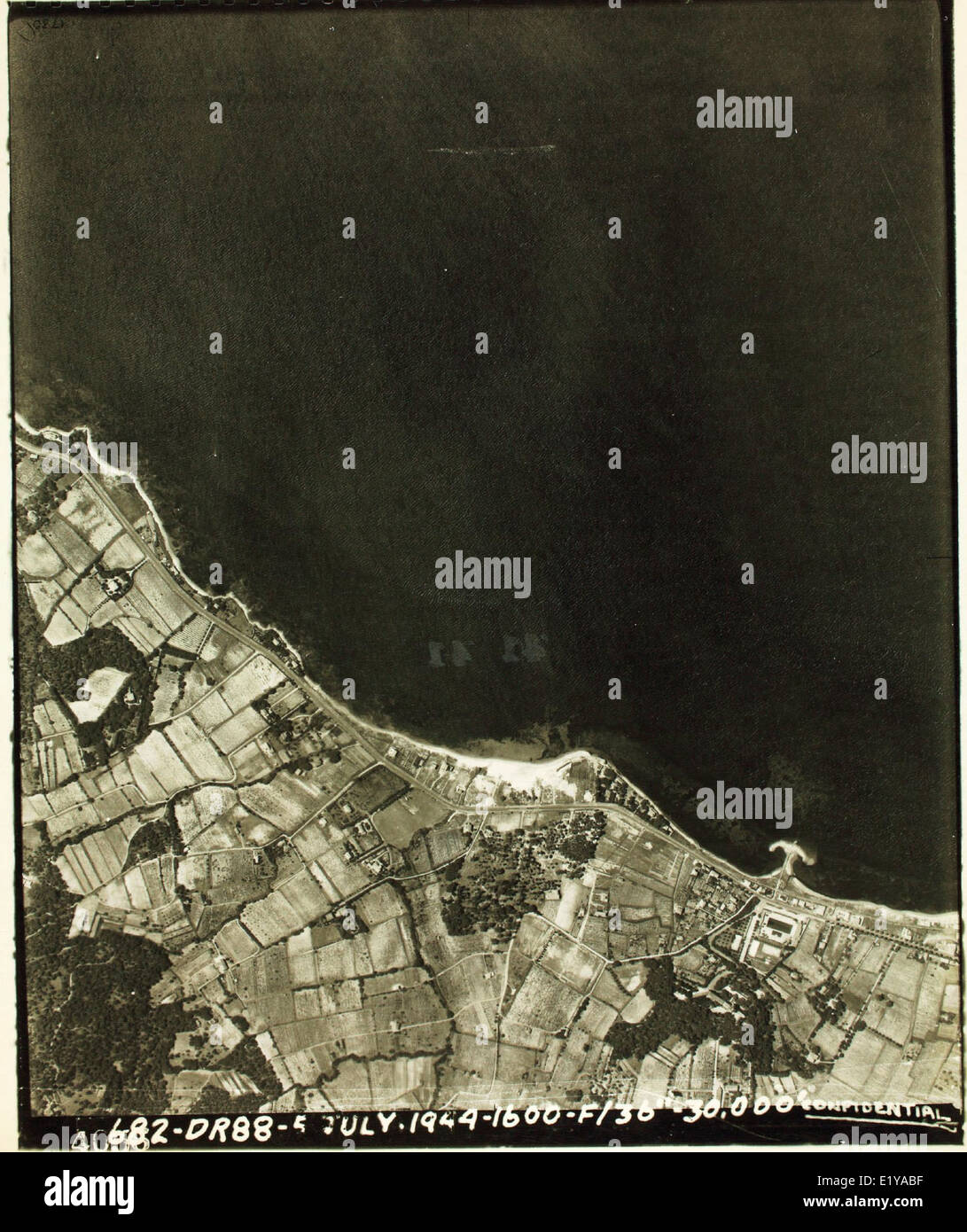 This aerial reconnaissance photo from World War II provides a view of ...