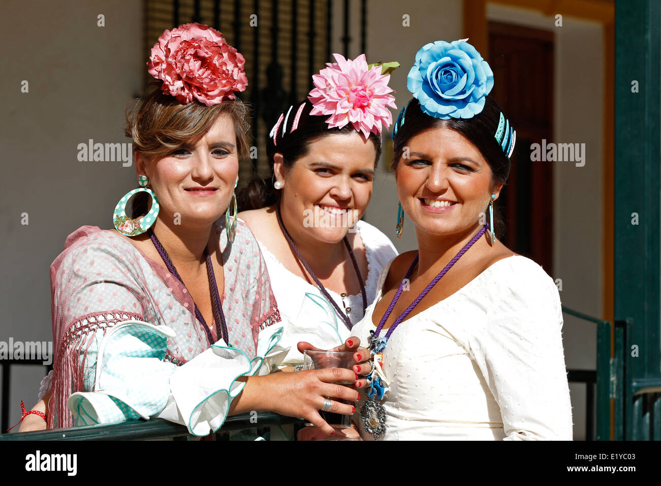 Spanish women wearing gypsy flamenco costume Stock Photo - Alamy