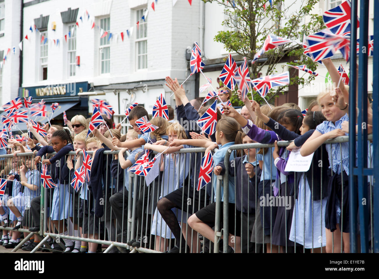 Waving union jack flags hi-res stock photography and images - Alamy